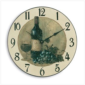 WINE AND GRAPES WALL CLOCK