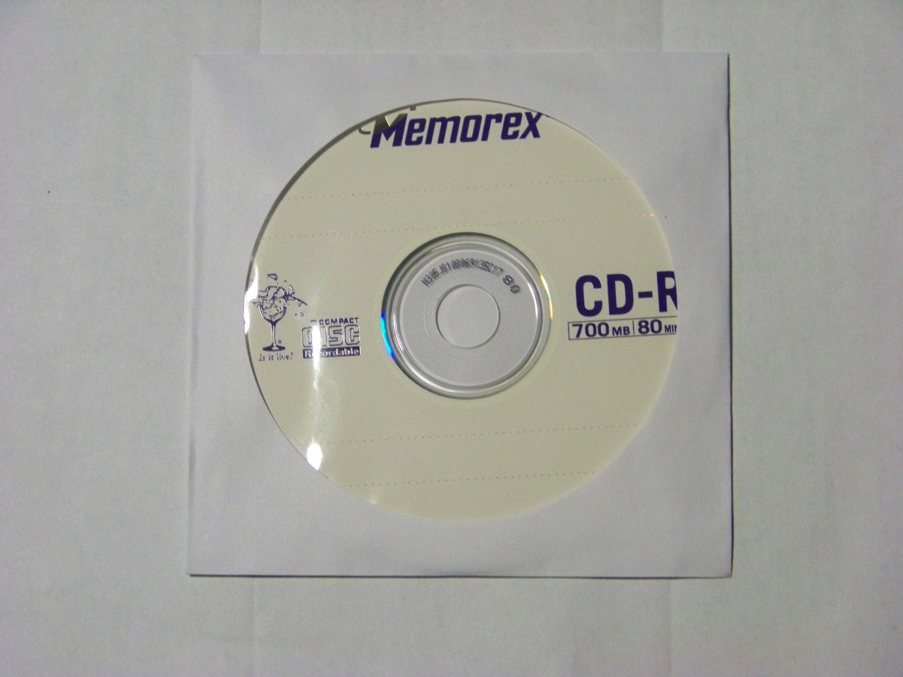 5 Pack Memorex 24x CD-R CDR blank disc 700MB data 80min music with sleeve