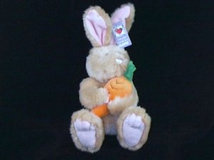 Ganz Carrot Patch Plush 11 Inch Lt Brown Bunny with Pink Ears