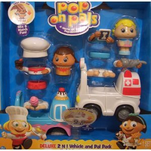 Pop on Pals Deluxe 2-in-1 Vehicle Set Chef and Pet Doctor