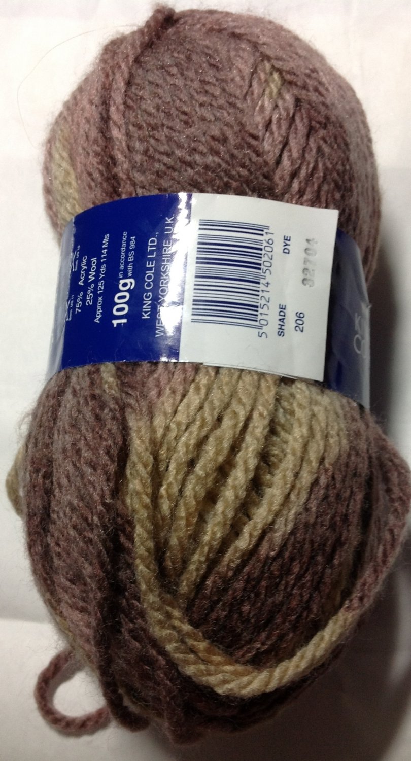 Magnum Multi Chunky King Cole 100g Wool Blend Yarn #206