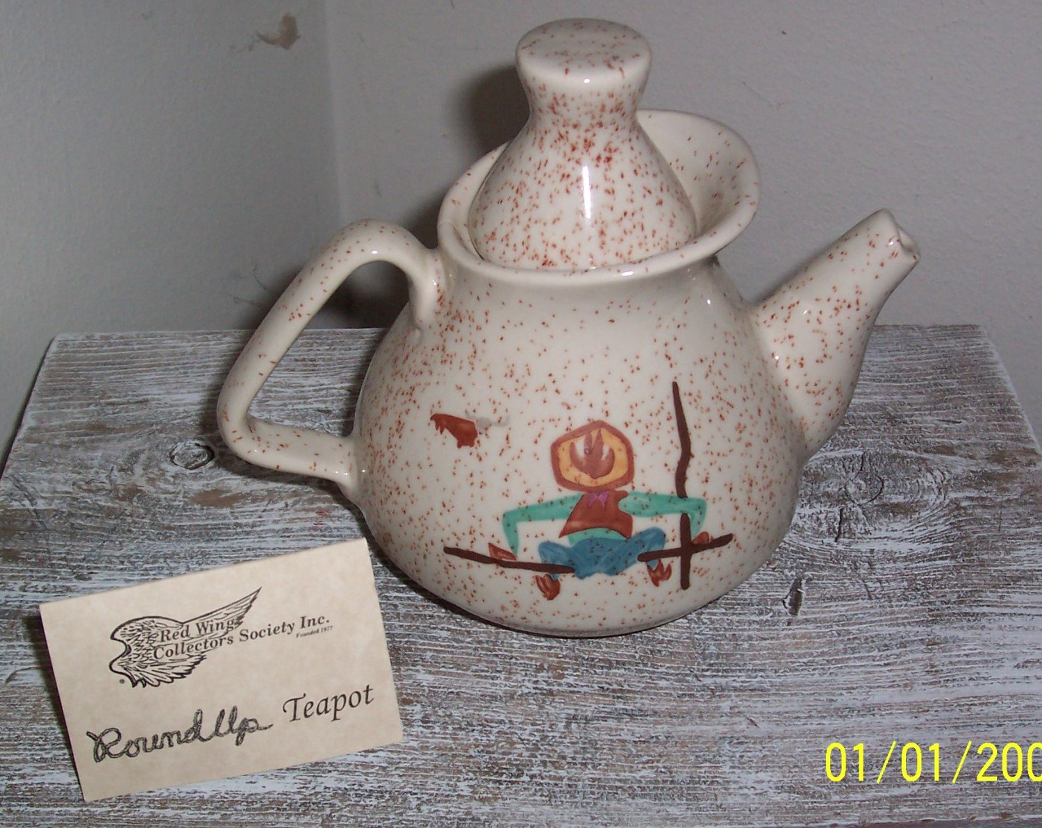 Red Wing Pottery Collector's Society 2006 Round Up Teapot,Tea Pot