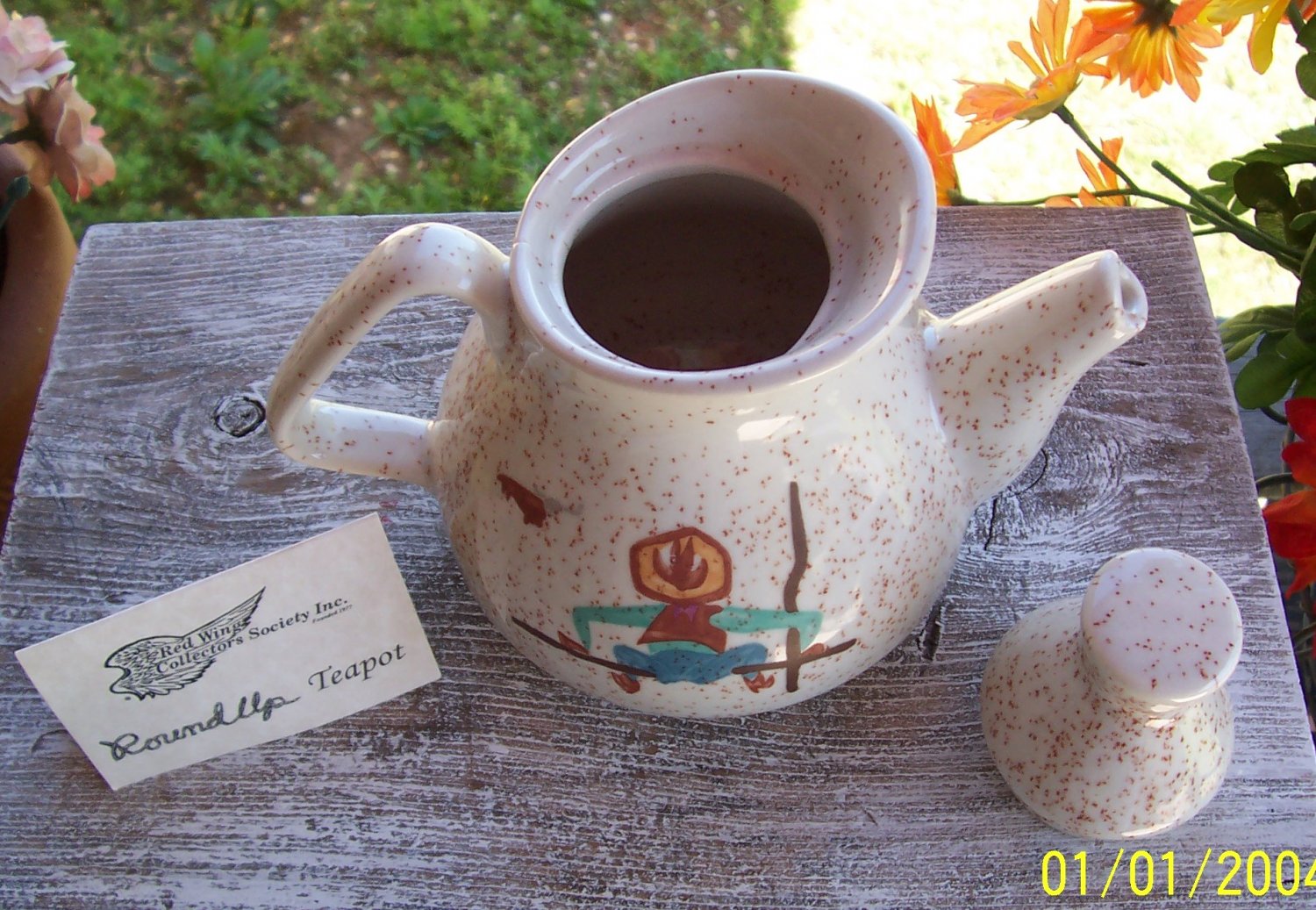 Red Wing Pottery Collector's Society 2006 Round Up Teapot,Tea Pot