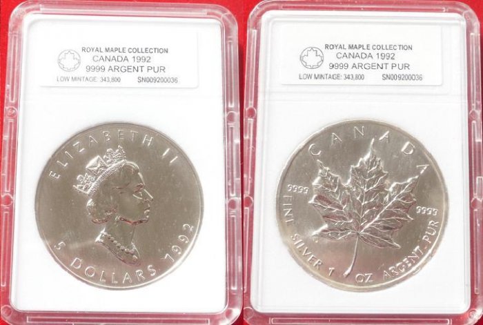 1992 Canada Silver Maple Leaf *LOWER MINTAGE