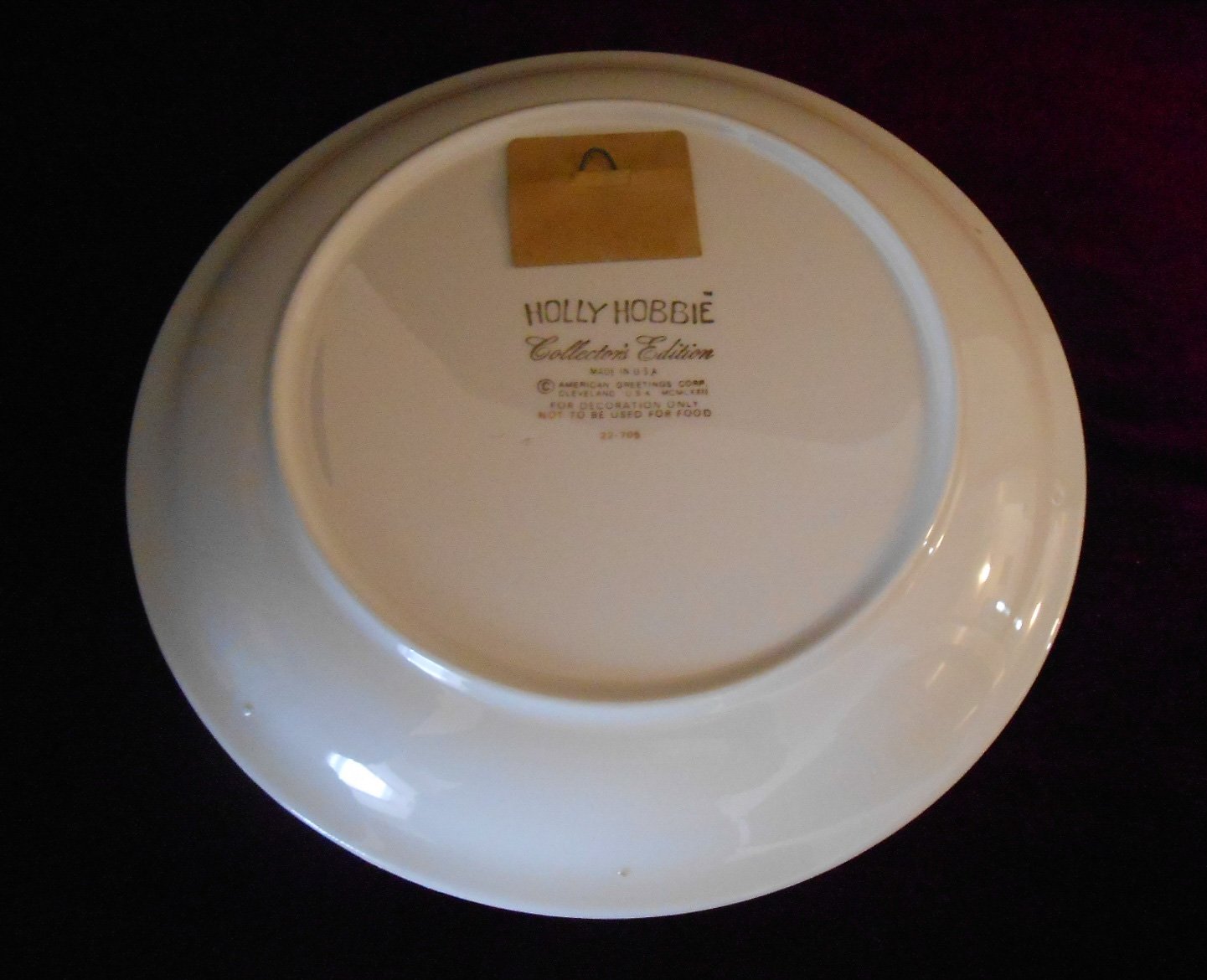 Holly Hobbie Collectors Edition Plate 1972 American Greeting Corp