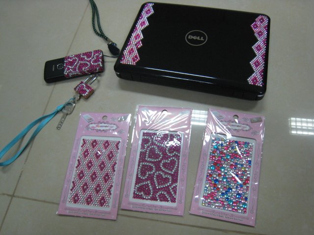 HEART BLING DIAMOND STICKERS CELL IPOD IPHONE PHONE MP3 LAPTOP ...