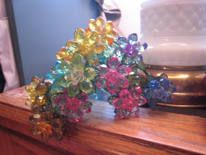 C plastic crystal single flower decorative collectible home garden for ...