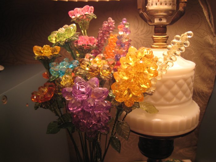C plastic crystal single flower decorative collectible home garden for ...