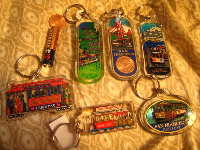 E - LUCKY PENNY SAN FRANCISCO cable car bridge KEYCHAIN SOUVENIR ...
