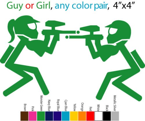 2 paintball decals GUY or GIRL car decal sticker home sport