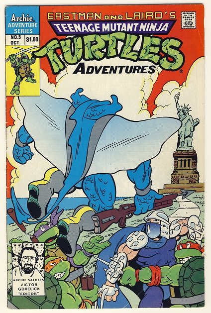 TMNT Adventures #5 Comic Book - Ninja Turtles - Archie
