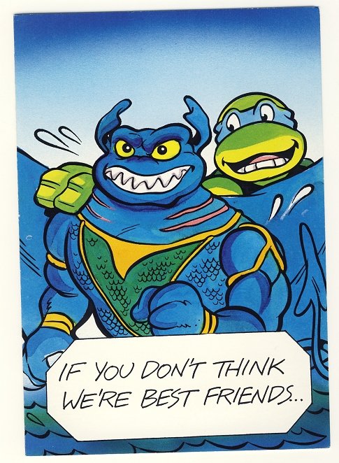 Leonardo & Ray Fillet Friendship Greeting Card - Ninja Turtles - TMNT