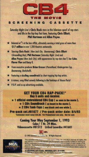CB4 - VHS SCREENER NEW! #2934