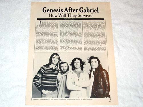 GENESIS interview magazine clipping USA 1976 [PM-100]