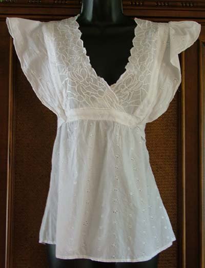 FAB Floaty Heavy Embroidery & Eyelet Hippie Top CUTE