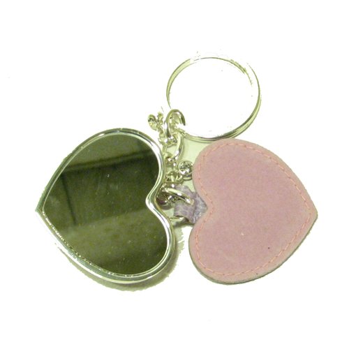 Swarovski Crystal Heart Compact Mirror Leather Key Chain Key Chain ...