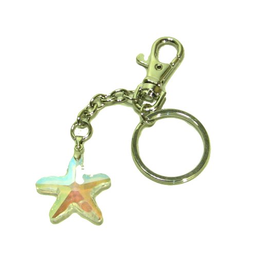 Swarovski Aura Borealis Crystal Star Fish Key Chain Keychain Silver ...