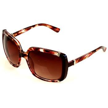 Solid Mixed Print Square Metal Accent Smoke Lens Sun Glasses Sunglasses ...