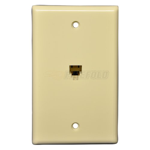 (5) Pack - RJ11 Modular Single Port Wall Plate Beige