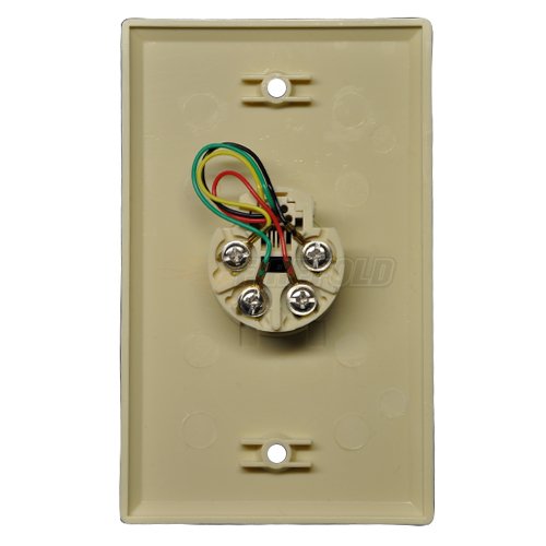 (5) Pack - RJ11 Modular Single Port Wall Plate Beige