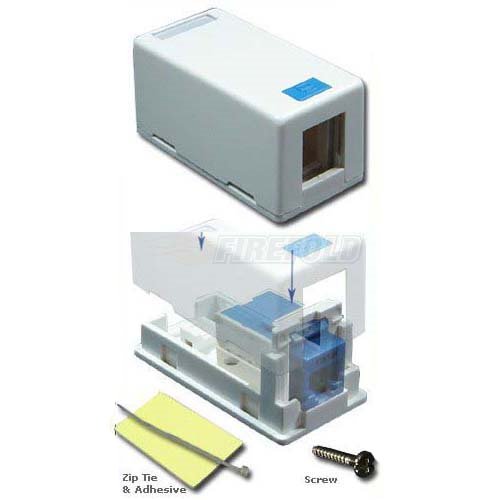1 Port Keystone Jack Surface Mount Box - White