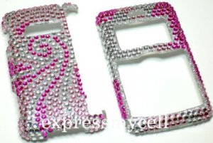 BLING Case Cover for LG KEYBO 2 ENV3 env 3 ~ DIAMOND PINK SWIVEL BLING ...