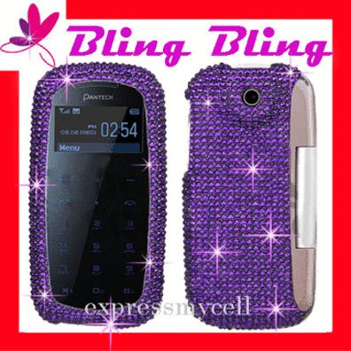 New BLING BLING Case Cover for PANTECH IMPACT P7000 ~ DIAMOND PURPLE