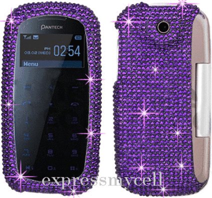 New BLING BLING Case Cover for PANTECH IMPACT P7000 ~ DIAMOND PURPLE