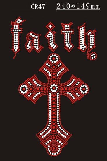 Cross design rhinestone motif