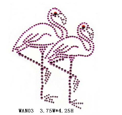Flamingo design rhinestone transfer