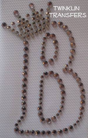 Rhinestone Transfer Iron On PRINCESS LETTER INITIAL