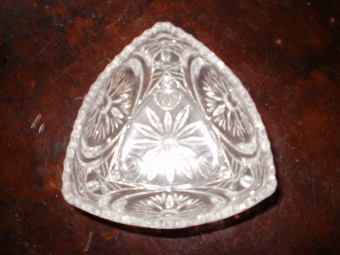 Cut Glass Small Triangle Shaped Candy dish