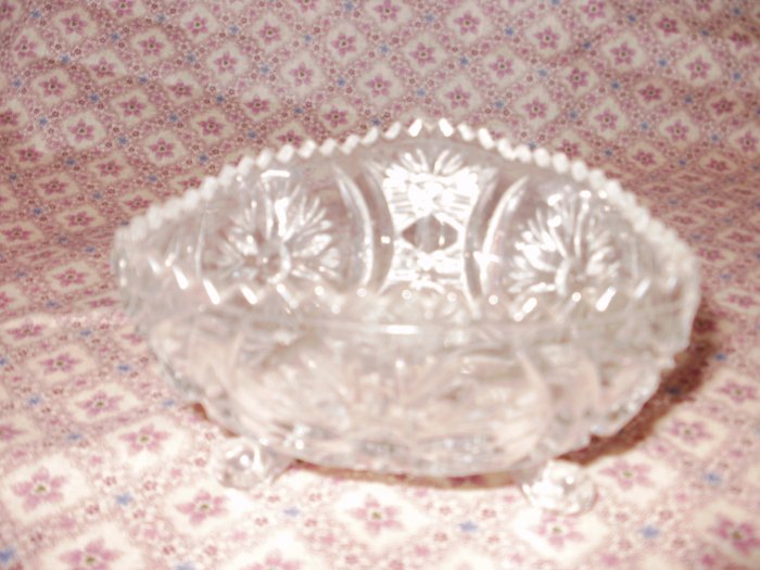 Cut Glass Small Triangle Shaped Candy dish