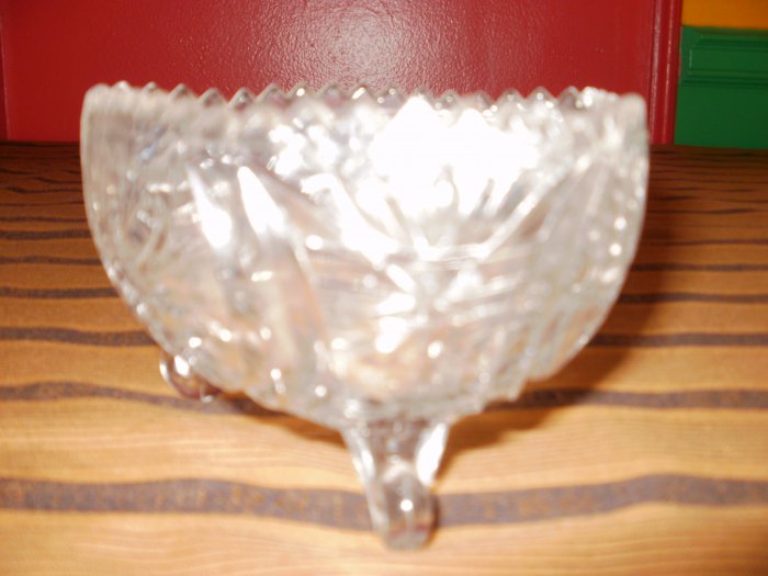 Cut Glass Small Triangle Shaped Candy dish