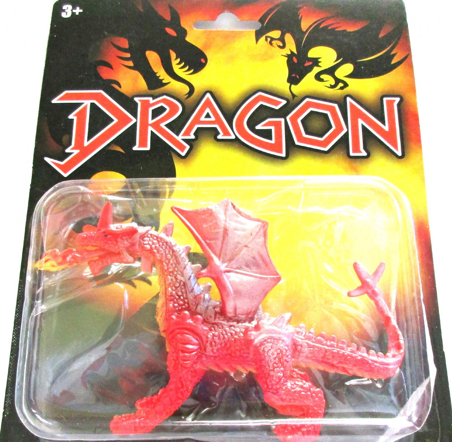 Red Fire Breathing Horned Dragon Winged Collectible Action Figure ...