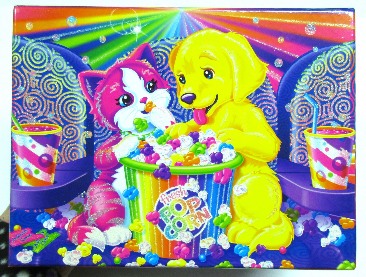 Lisa Frank Jewelry Stationery Chest Glittery Box Rainbow Matinee Puppy ...