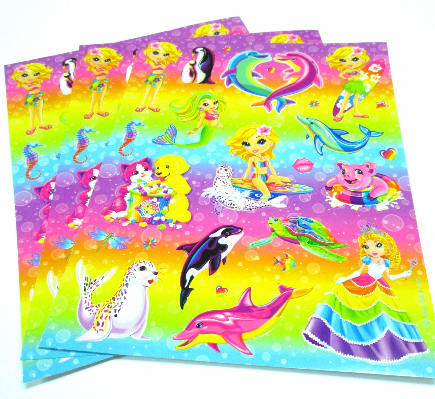 Lisa Frank Jewelry Stationery Chest Glittery Box Dolphins Sea Ocean Fish