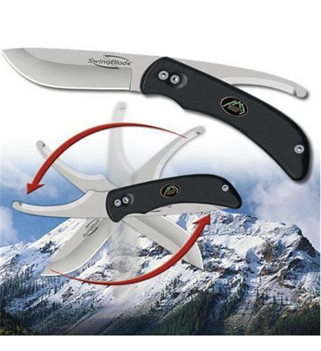 Outdoor Edge SWINGBLADE (Black) Knife with Nylon Sheath- Box OE-SB-10N