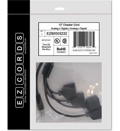 EZCORDS 2 Analog x 2 Digital Universal Wiring Harness Cheater Cord ...