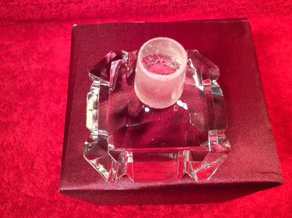 Heavy Vintage German Crystal Perfume Cologne Scent Bottle, gl102