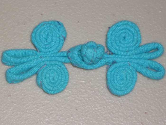 Lot of 5 Blue Chinese Knot Buttons Frogs Asian Closures Sewing Craft