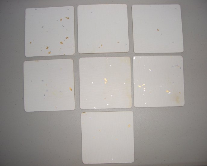 Gold Japanese Shikishi Paperboard Coasters Set of 7 Collectible Vintage ...