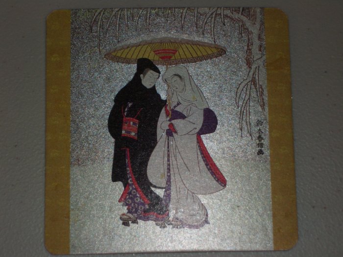 Gold Japanese Shikishi Paperboard Coasters Set of 7 Collectible Vintage ...