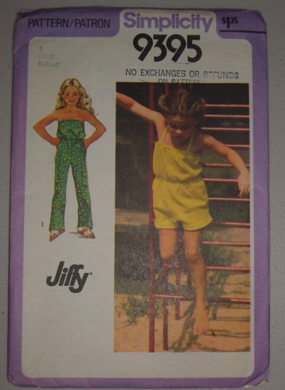 Simplicity Sewing Pattern 9395 Girls' Jumper Sz 5 Uncut Child's Jiffy ...