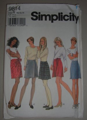 1995 Simplicity 9814 Women's Skirts Size 10-12-14 Uncut Kilt Pleated ...
