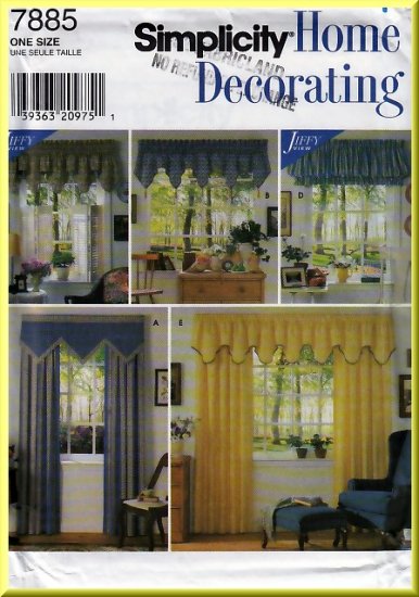 Home Dec Window Treatments Simplicity Sewing Pattern 7885 Gathers ...
