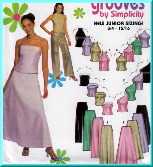 Youth Evening 2-piece Outfit Sz 3/4-9/10 Simplicity Sewing Pattern 9775 ...