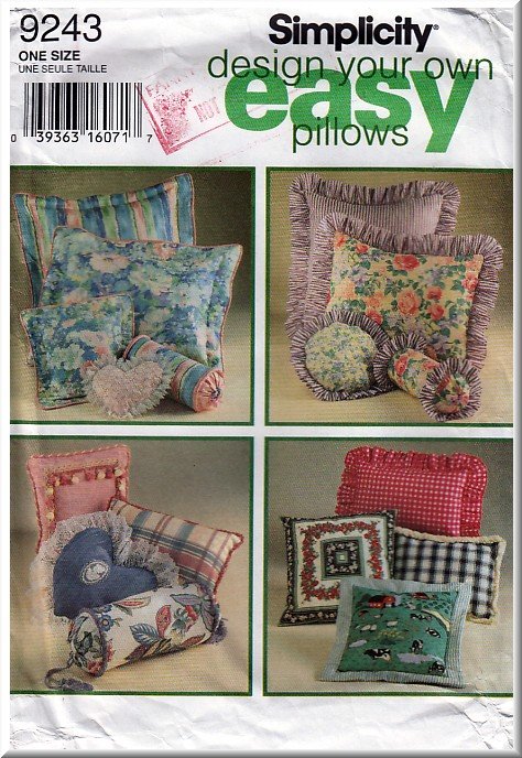 Home Dec Design Decorated Pillows Simplicity Sewing Pattern 9243 ...