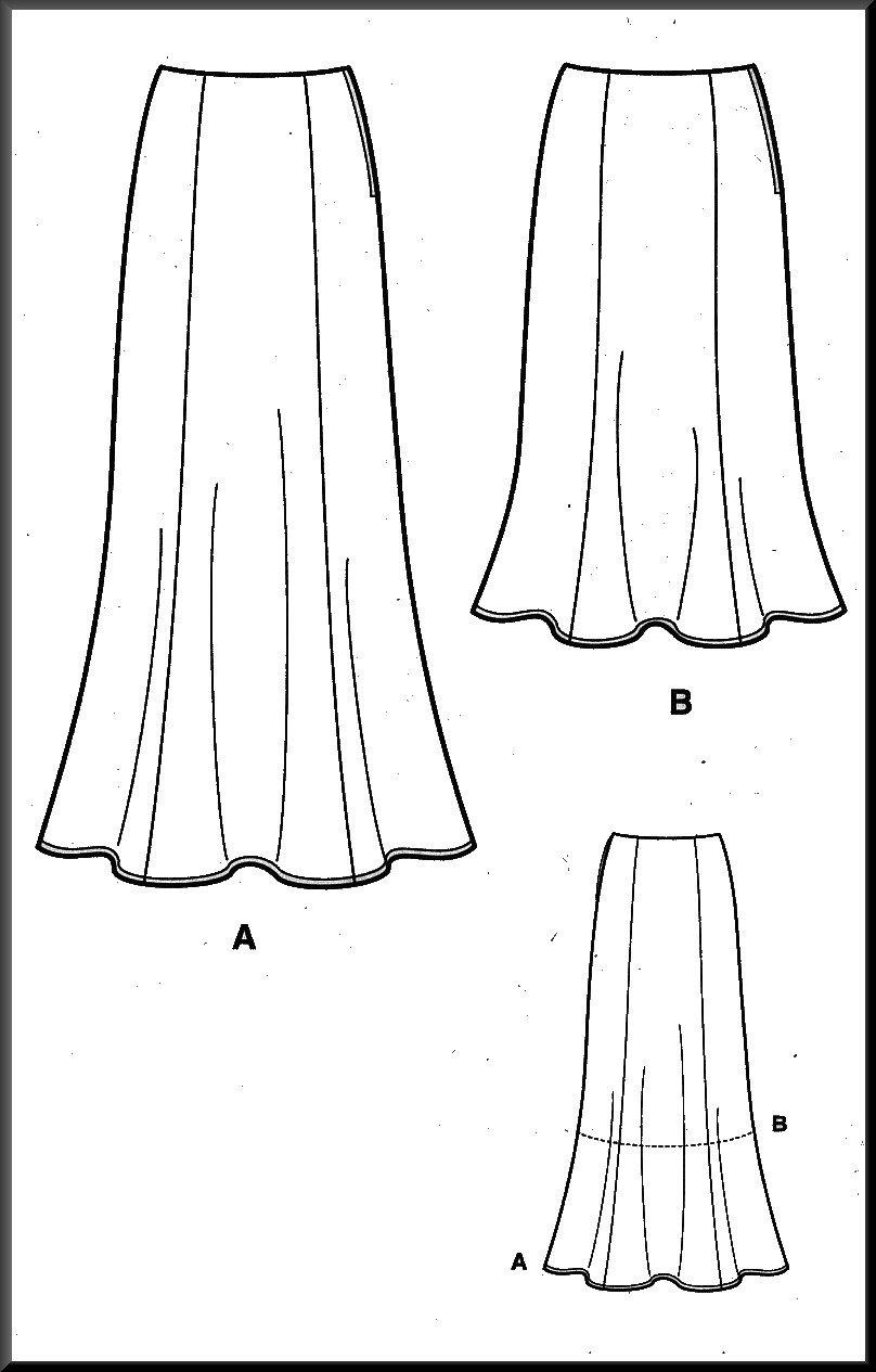 Misses' Six Panel Gored Skirt Sz 8-18 Simplicity Sewing Pattern 5524 ...