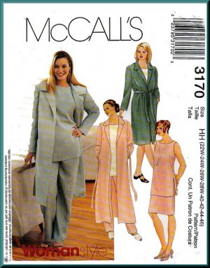 McCall's Sewing Pattern 3170 Plus Size 22W-28W Women's Coordinates ...
